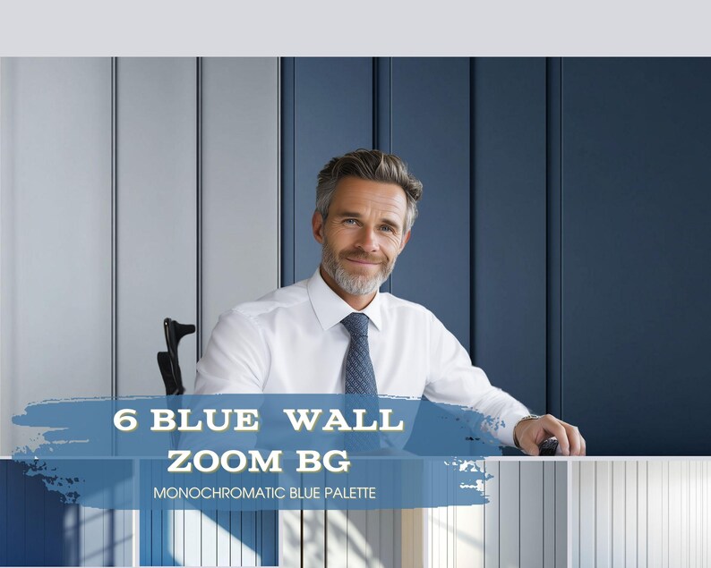 Neutral Office Zoom Background| Blue Office Backdrop Professional ...