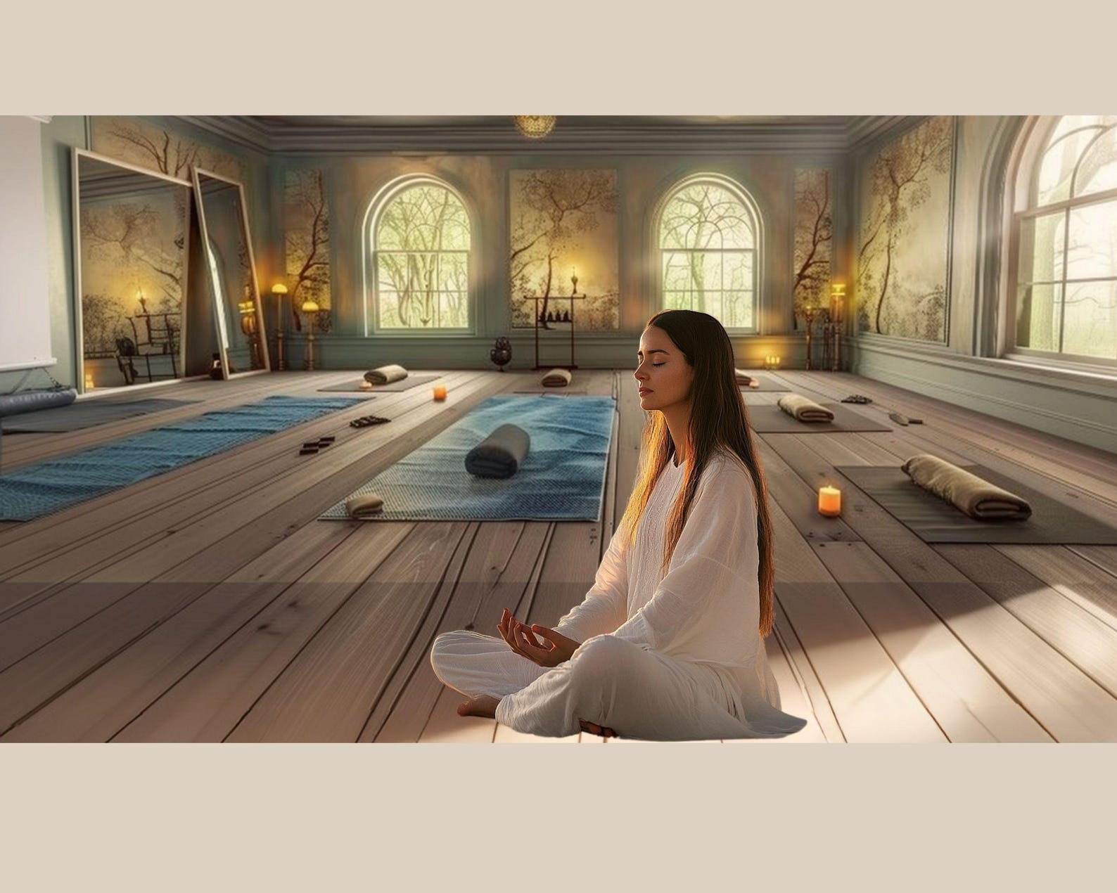 Zoom Virtual Background | Meditation & Yoga Room Digital Backdrop ...