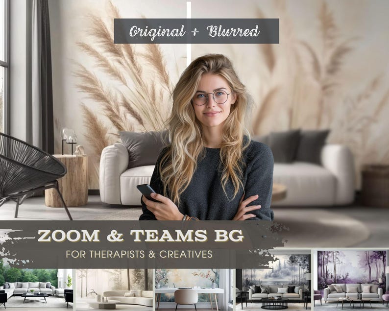 Soft Zoom Backgrounds for Virtual Calls| Cozy Natural Bg for Therapists ...
