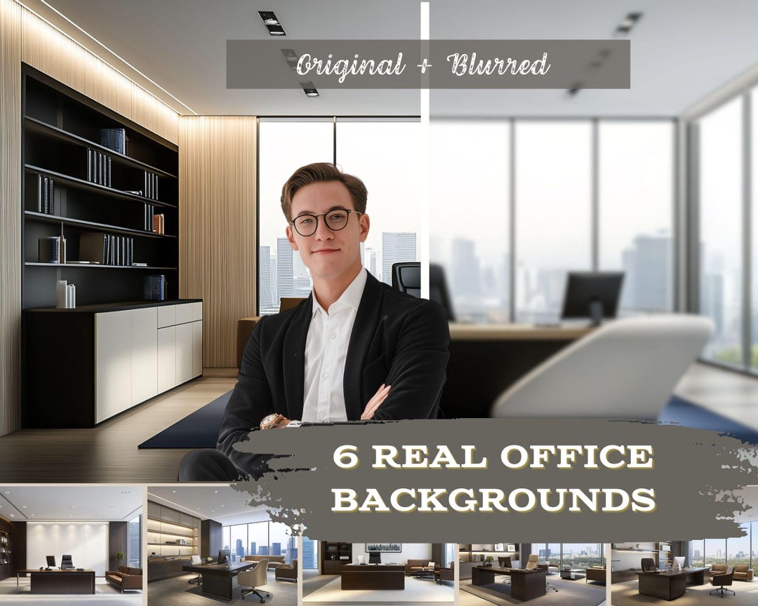 Professional Office Zoom Backgrounds | 12 Digital Jpgs (6 Original + 6 ...