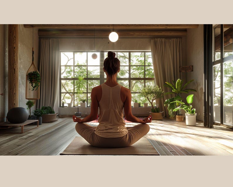 Zoom Virtual Background | Meditation & Yoga Room Digital Backdrop ...