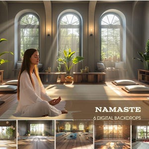 Zoom Virtual Background | Meditation & Yoga Room Digital Backdrop ...