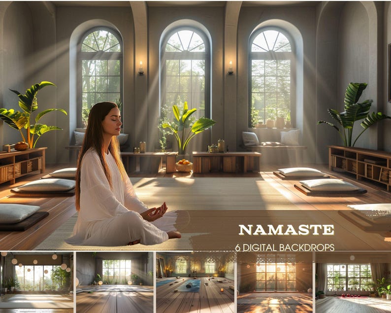 Zoom Virtual Background | Meditation & Yoga Room Digital Backdrop ...