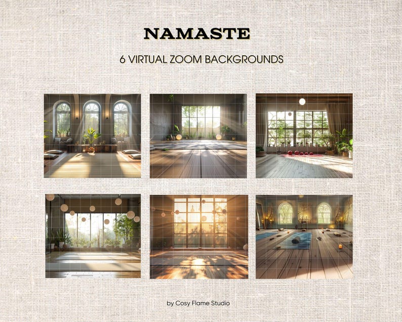 Zoom Virtual Background | Meditation & Yoga Room Digital Backdrop ...