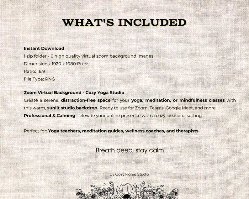 Zoom Virtual Background | Meditation & Yoga Room Digital Backdrop ...