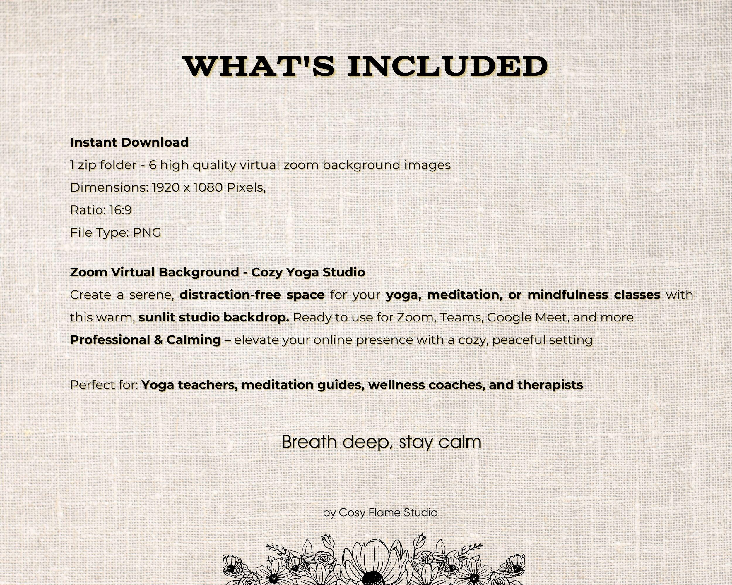 Zoom Virtual Background | Meditation & Yoga Room Digital Backdrop ...