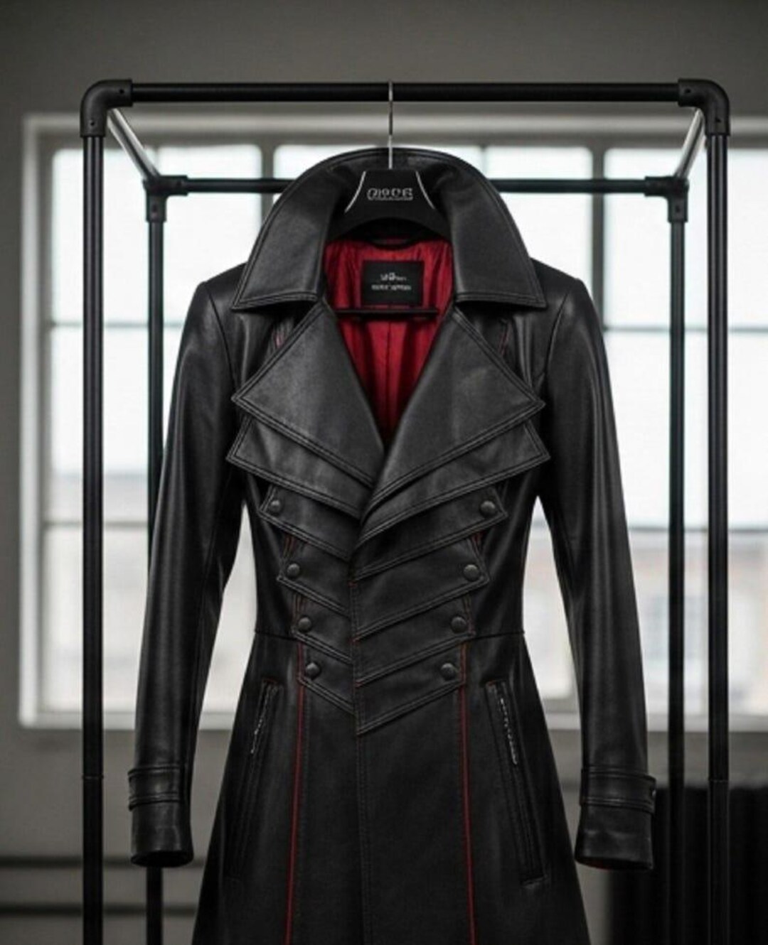 Luxury Gothic Leather Trench Coat – Handmade Renaissance Vampire ...