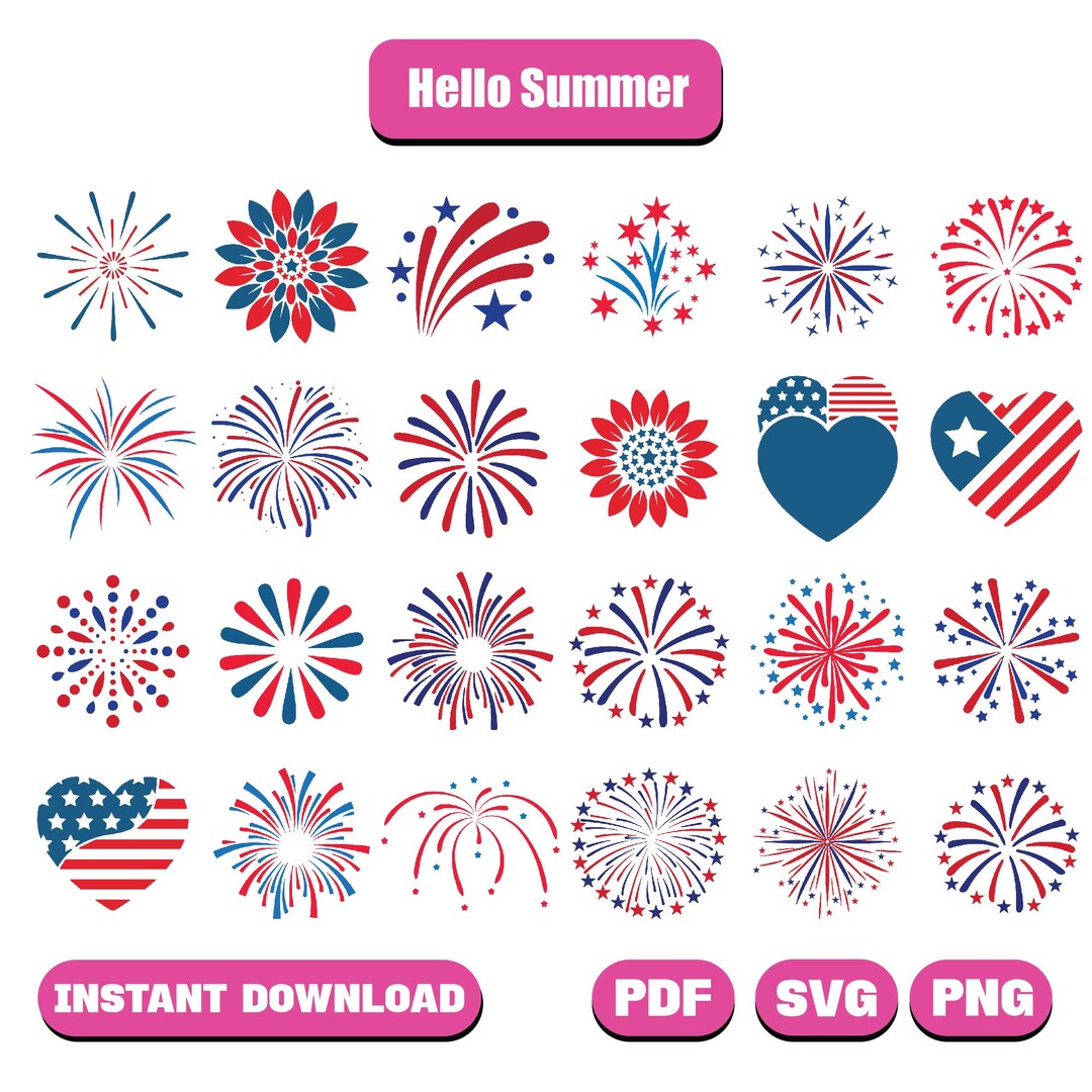 4th of July Svg Bundle, Fireworks Svg, 4th of July Fireworks Svg, USA ...