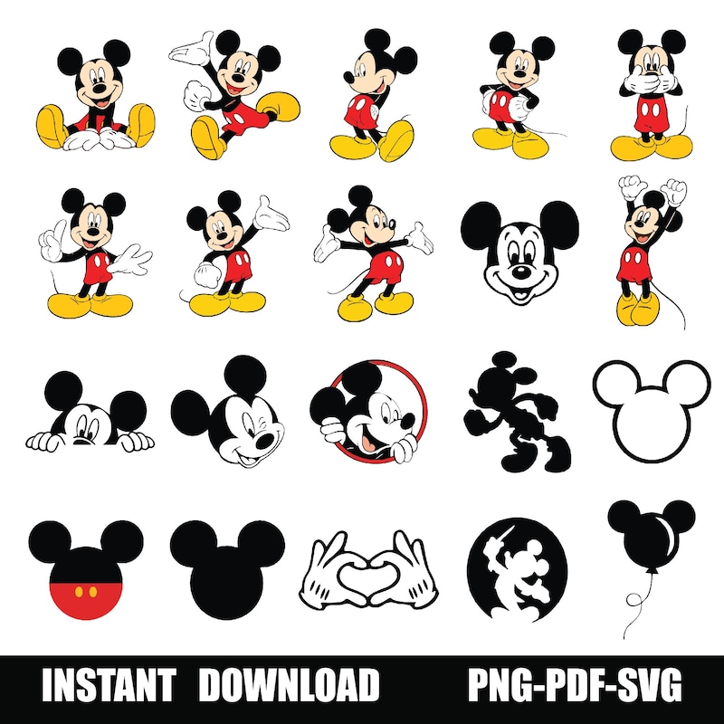 Mickey Mouse Svg - Etsy