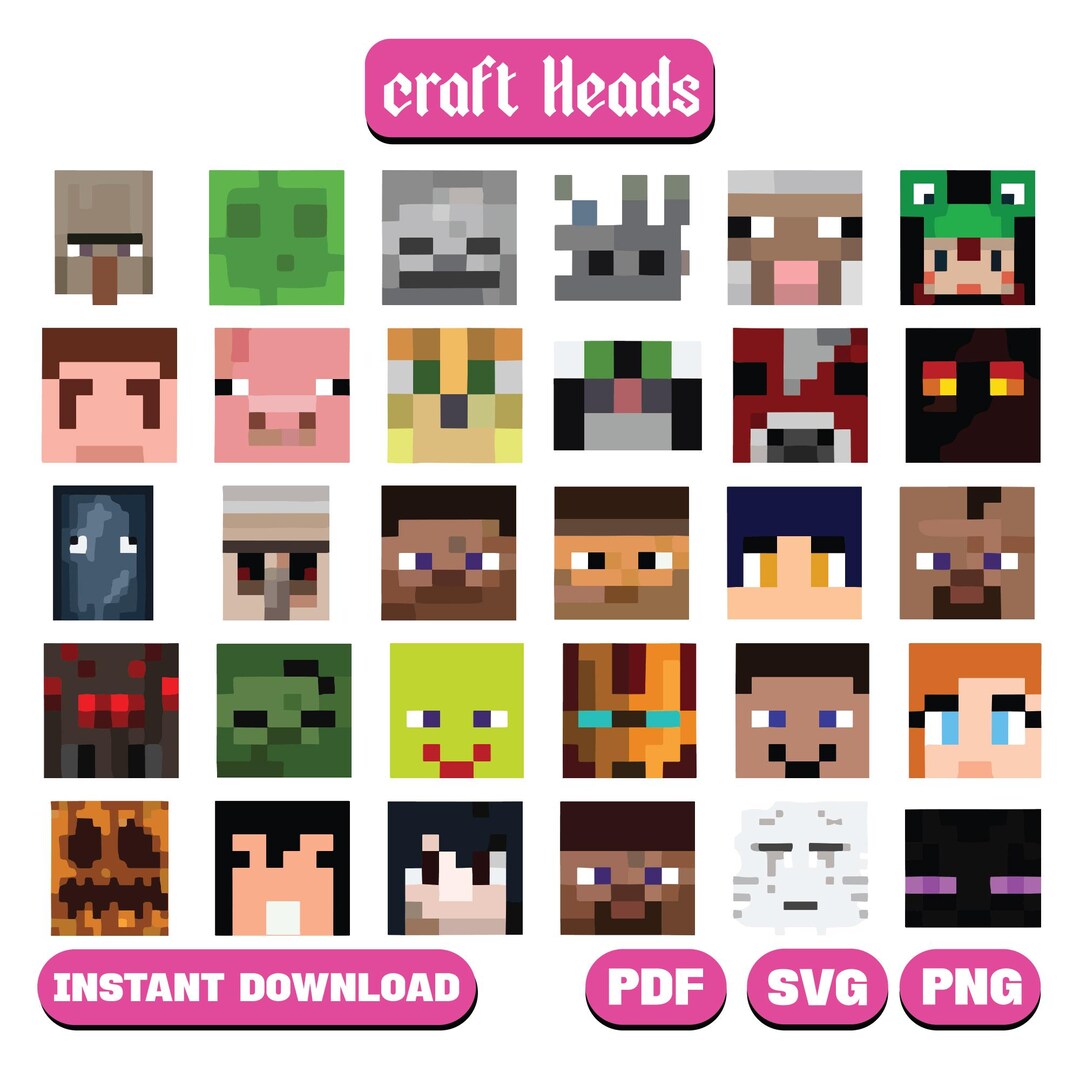 Craft Heads Svg Bundle, Gaming Cricut Craft, Birthday Gift for Gamer ...