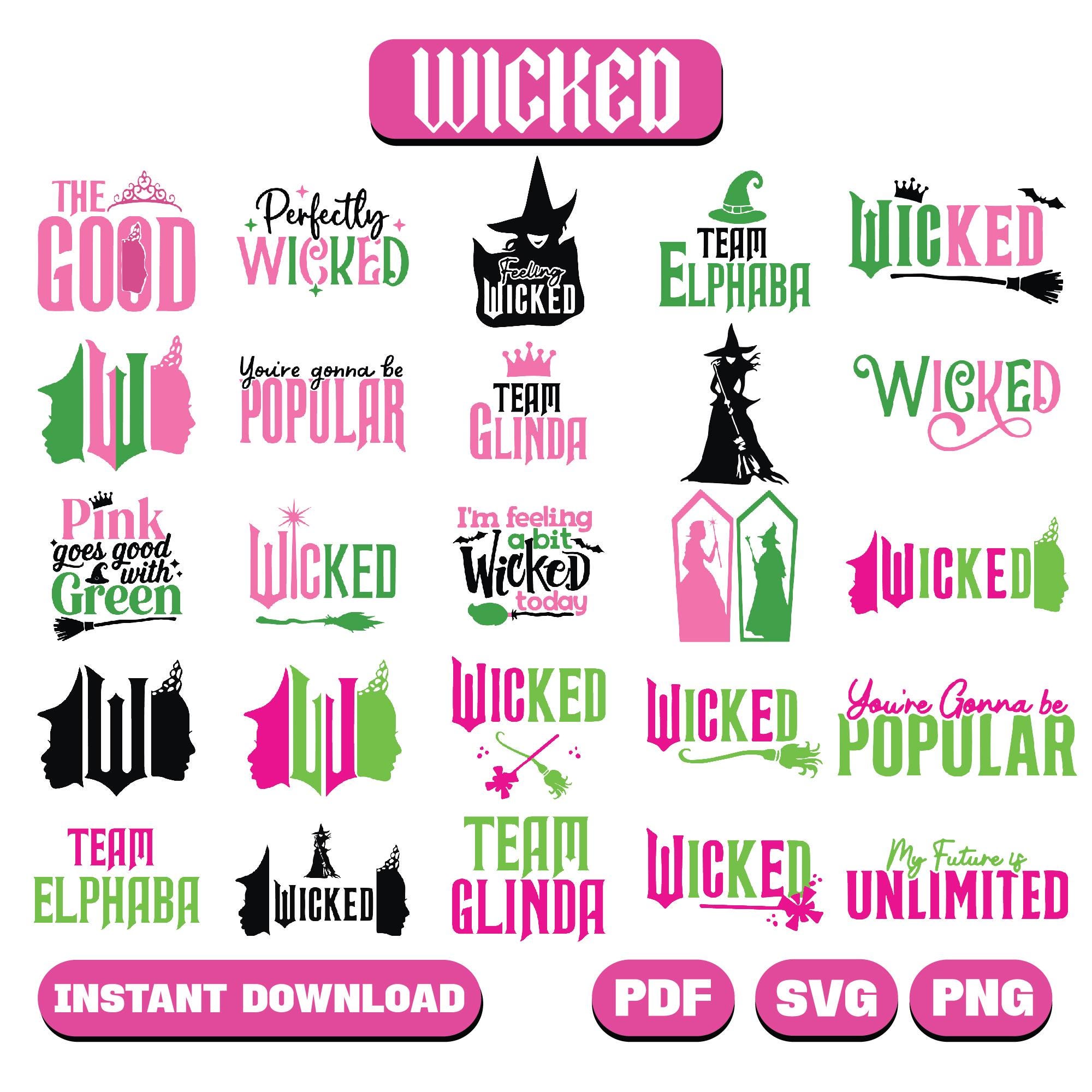 Wicked SVG Bundle, Wicked Movie 2024 PNG, Changed for Good SVG, Witch ...