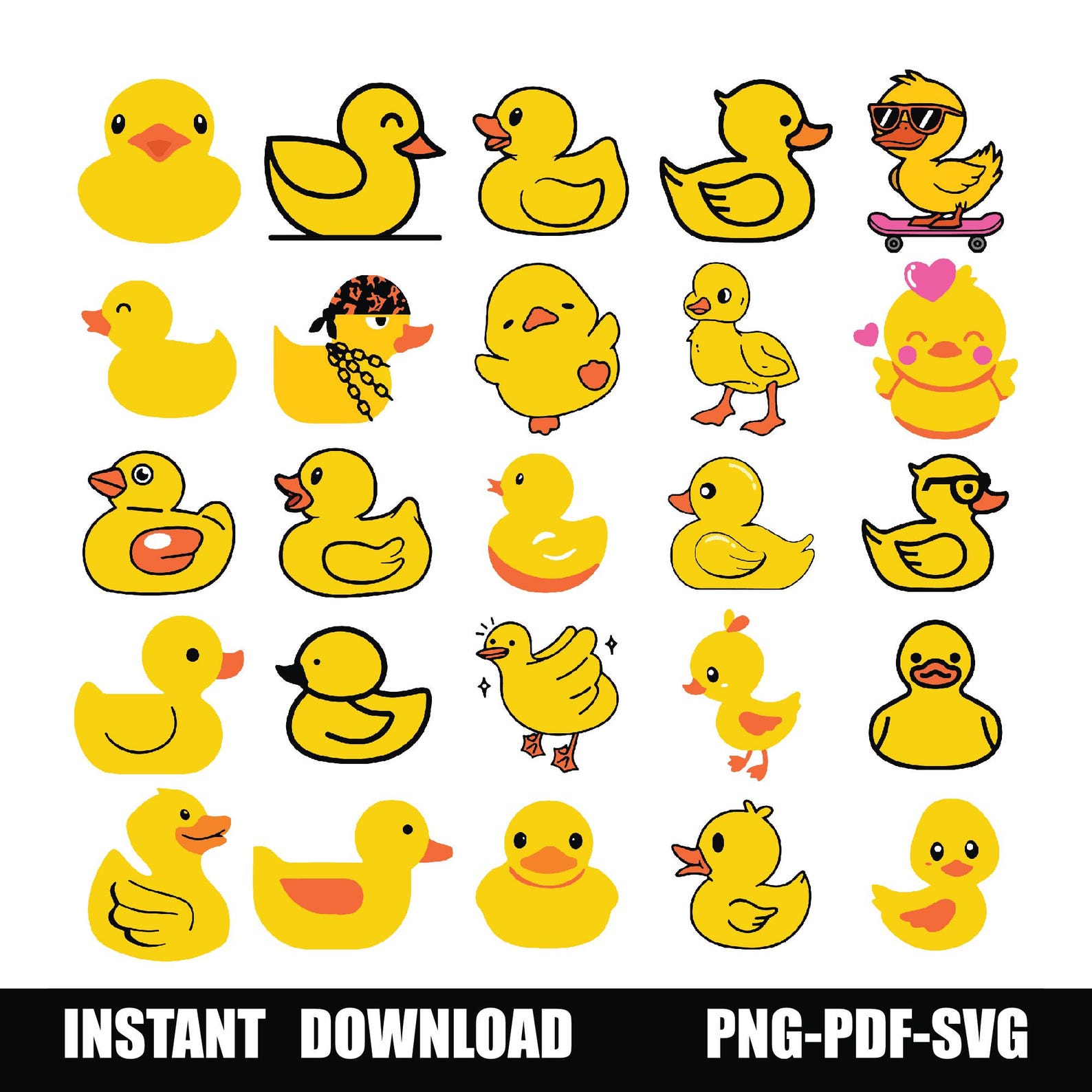 Duck Svg, Duck Clipart, Duck Cut File, Duck Png, Rubber Duck Clipart ...