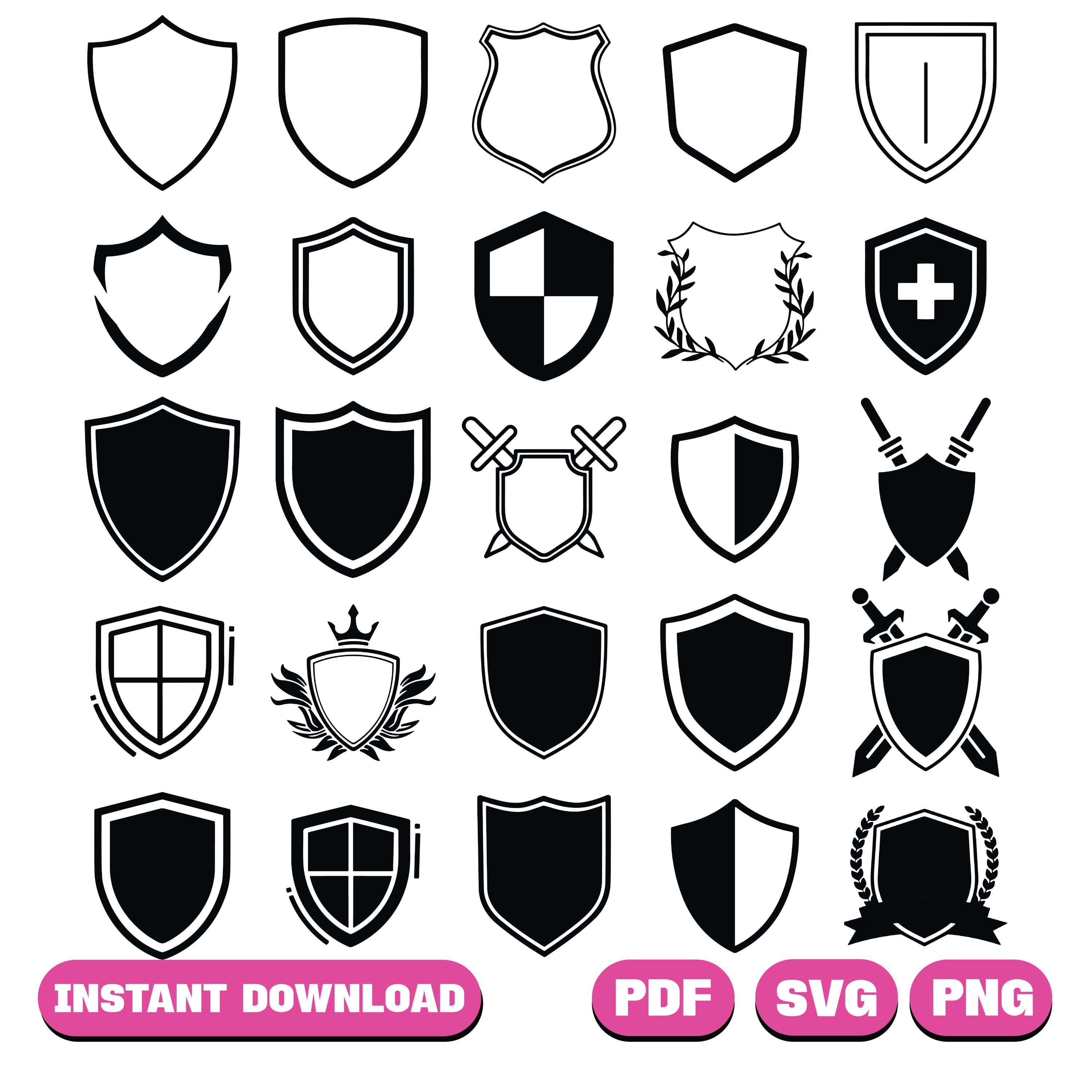 Shield Svg Bundle, Shield Png Bundle, Shield Clipart, Shield Cut Files ...