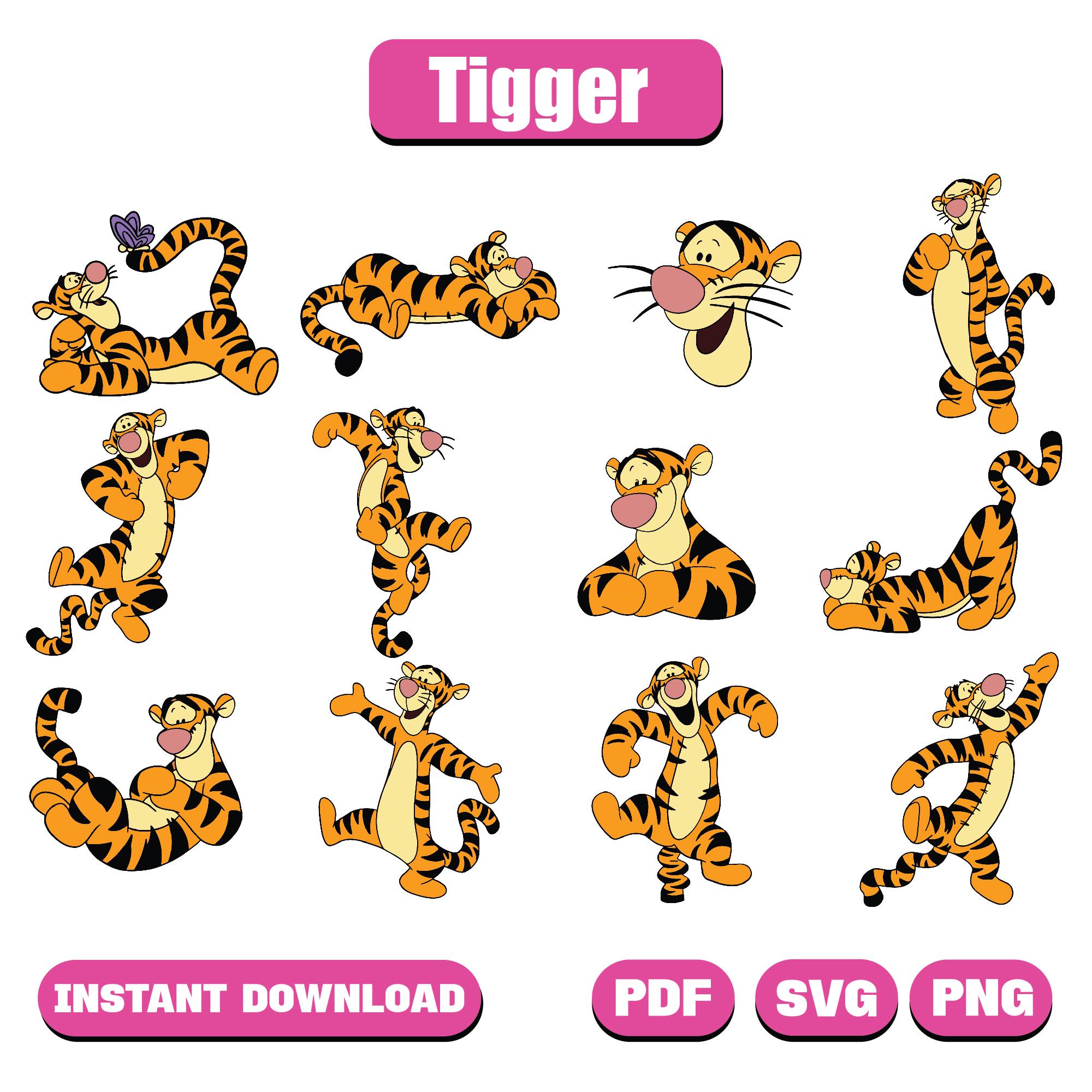 Tigger Svg Bundle, Tigger Svg, Tigger Cut File Svg, Tigger Face Svg ...