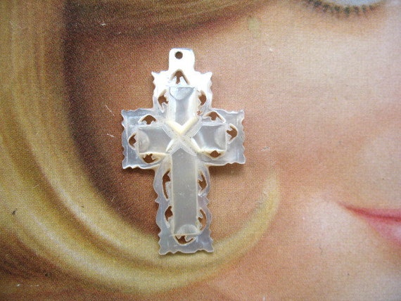 Vintage Carved MOP Cross Mother of Pearl Cross - Etsy