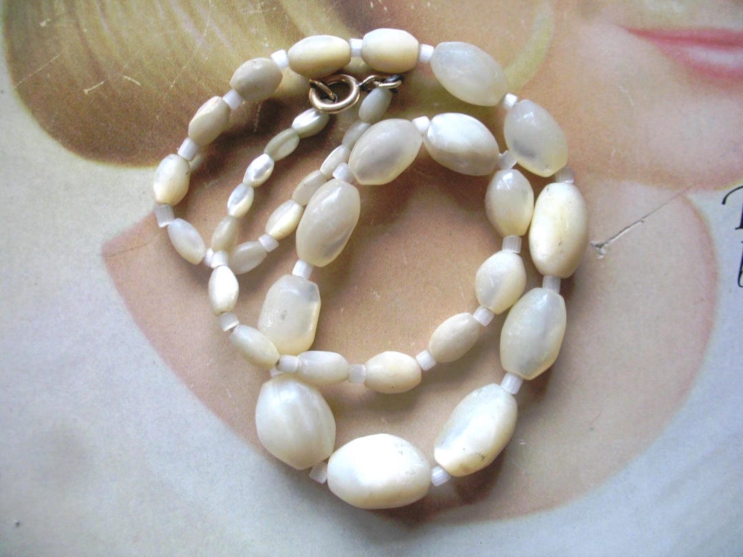 Antique Nouveau Natural Genuine Mother of Pearl Beads ~ Balamut ...