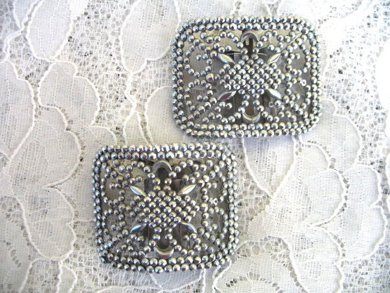 Vintage Cut Steel Shoe Buckles Clips French - Etsy