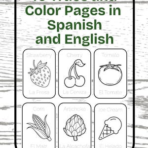 Bilingual Food Vocabulary Cards: English & Spanish Learning (printable ...