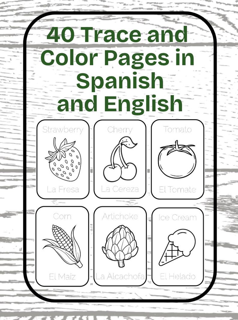 Bilingual Food Vocabulary Cards: English & Spanish Learning (printable ...