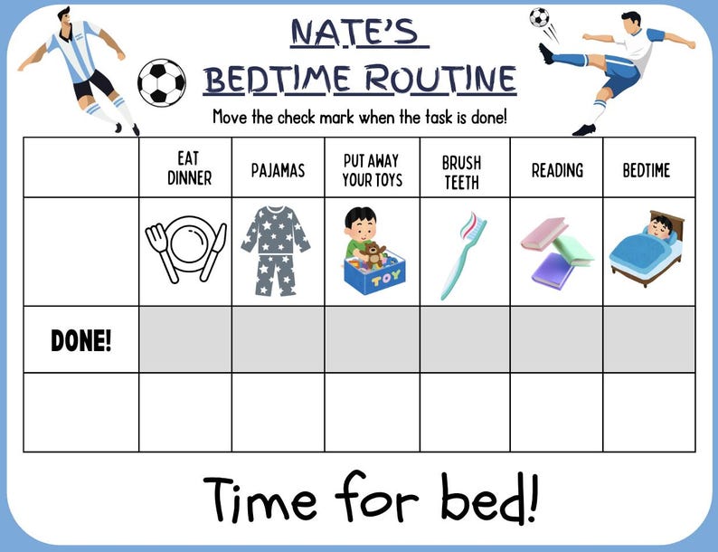 Toddler Bedtime Routine Chart: Visual Positive Parenting Tool ...