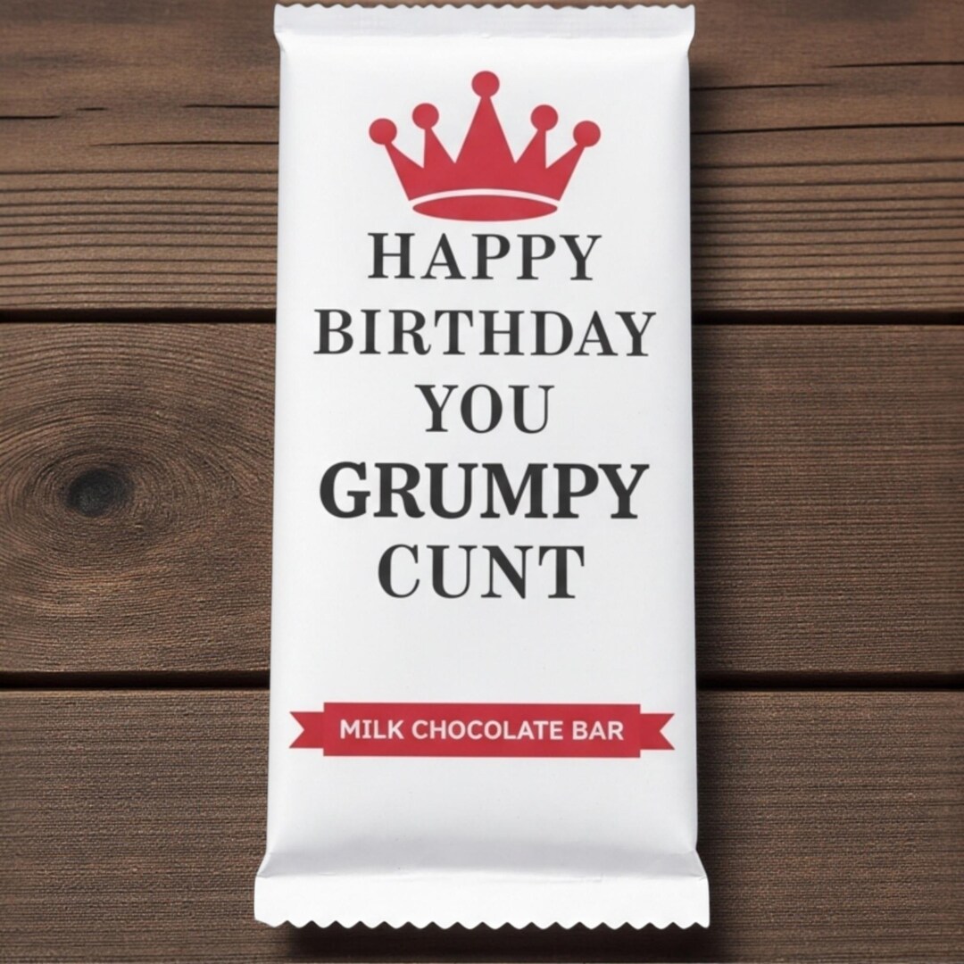 Rude Chocolate Bar: Funny Birthday Gift for Grumpy Husband-boyfriend - Etsy