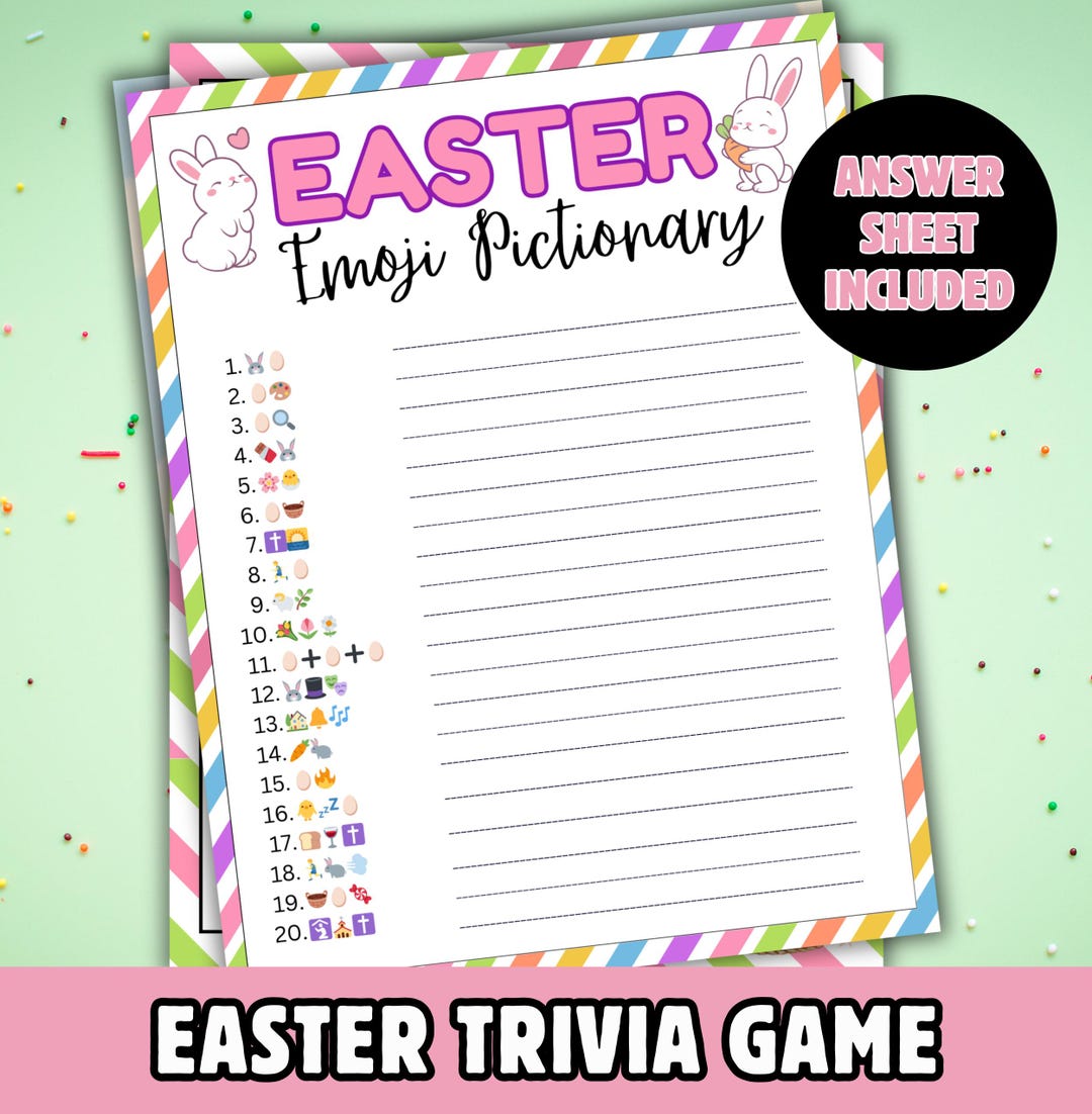 Easter Emoji Pictionary Game, Fun Easter Emoji Game for Kids, Teens ...