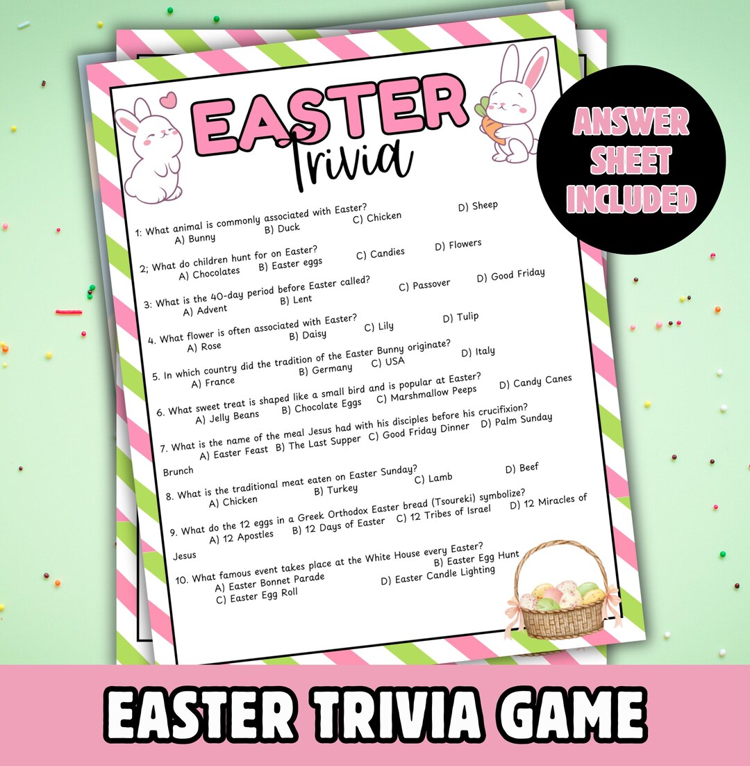 Easter Trivia Game, Easter Trivia Questions & Answers, Easter Quiz for ...