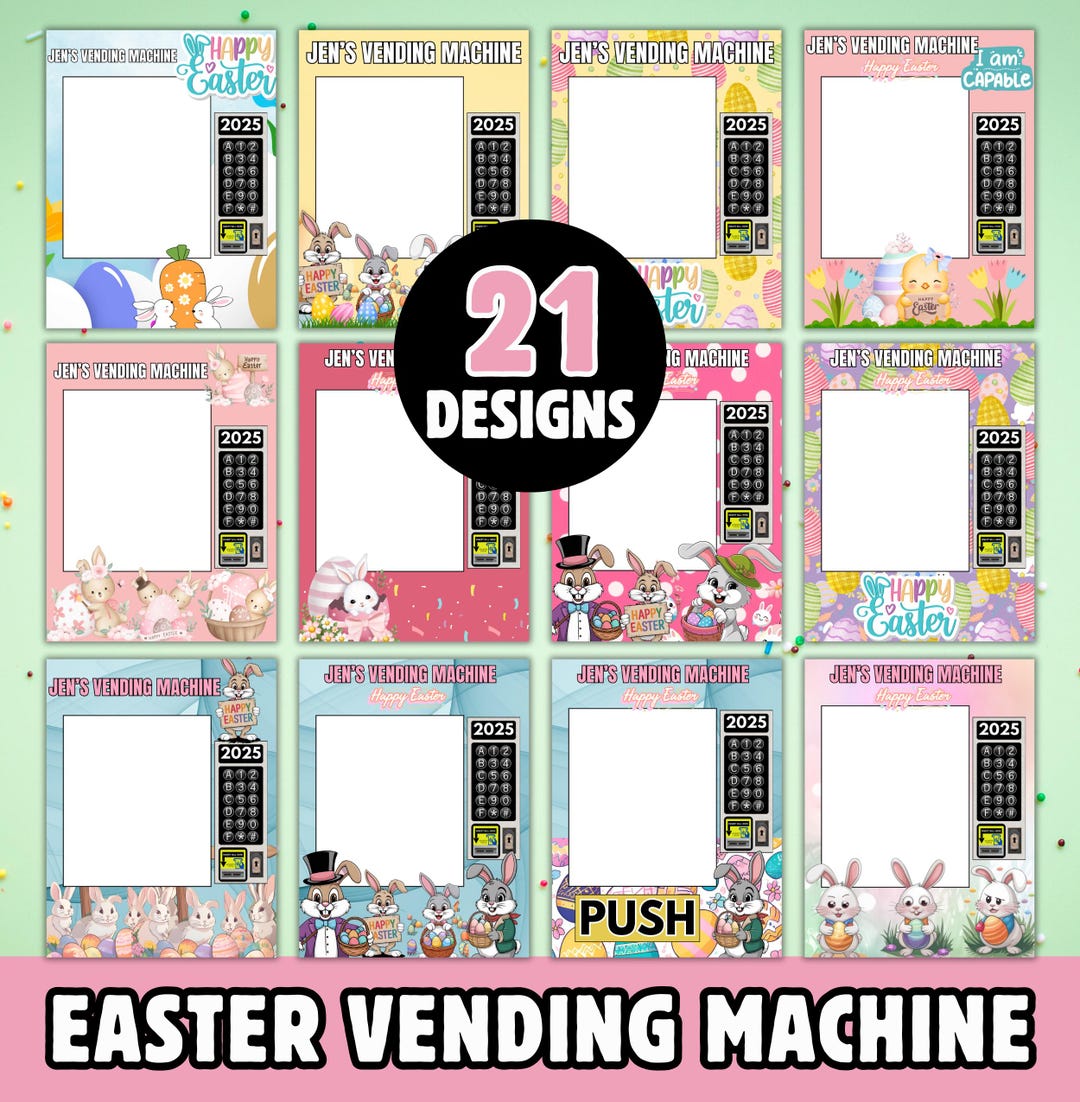 21 Canva Editable Easter Vending Machine Template Bundle|blank Vending Machine Template|easter ...