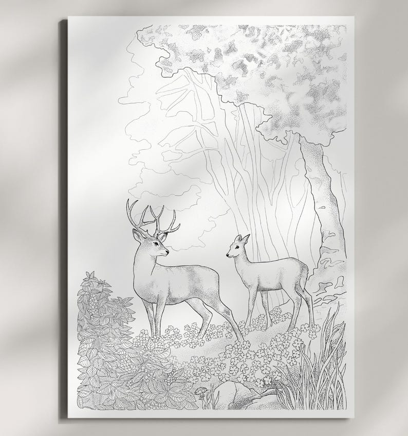 Natural Coloring Pages Printable, Adult Coloring Set With Flowers ...