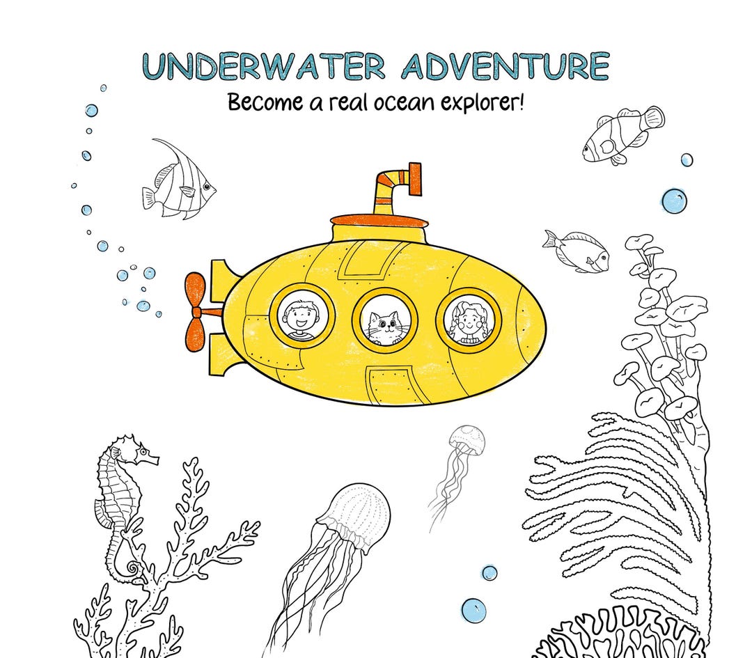 Ocean Animals Coloring Pages for Kids | Underwater Adventure Printable ...