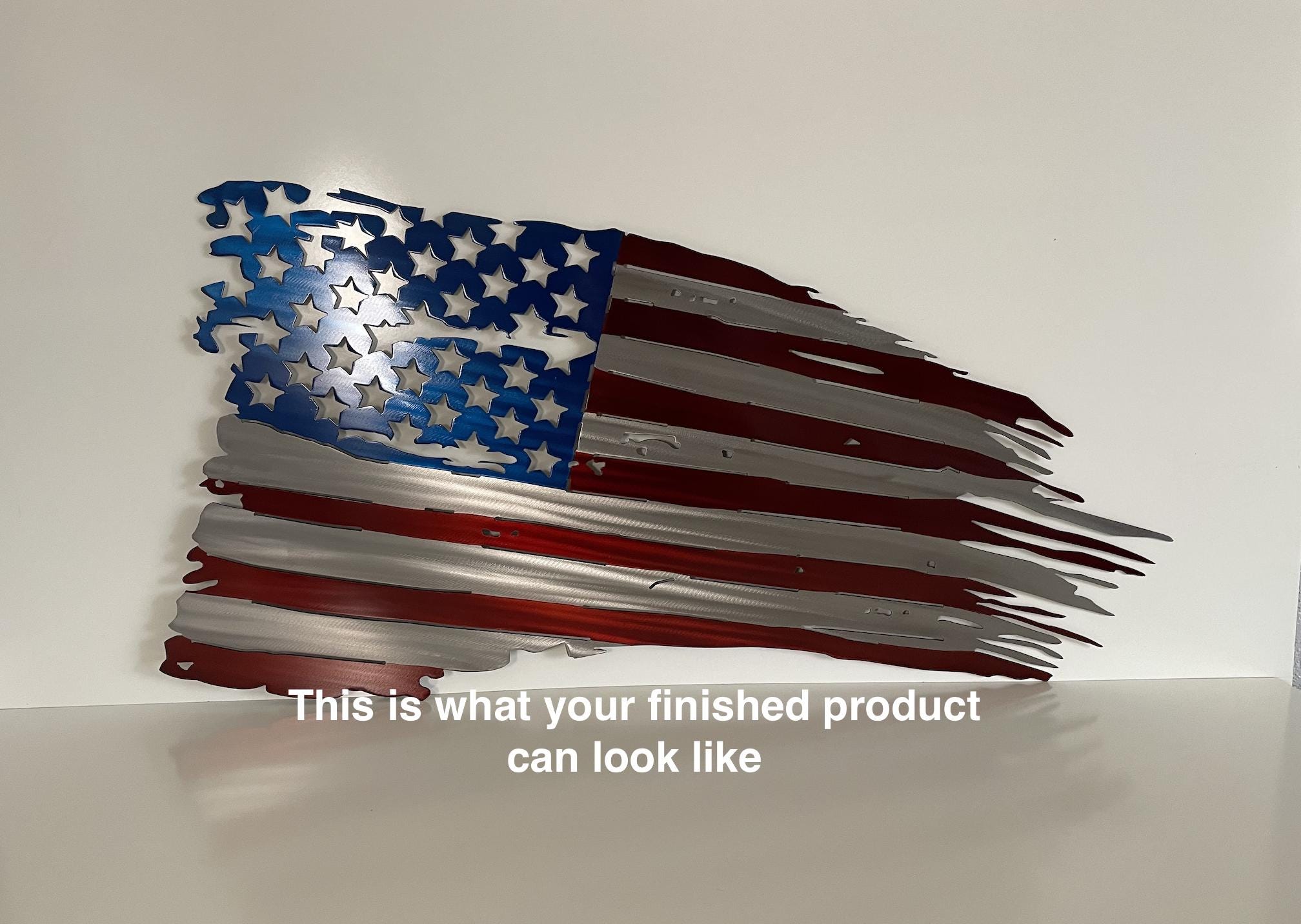 Tattered Flag - SVG / Dxf / Pdf File for CNC Plasma Ready, Laser, Vinyl ...