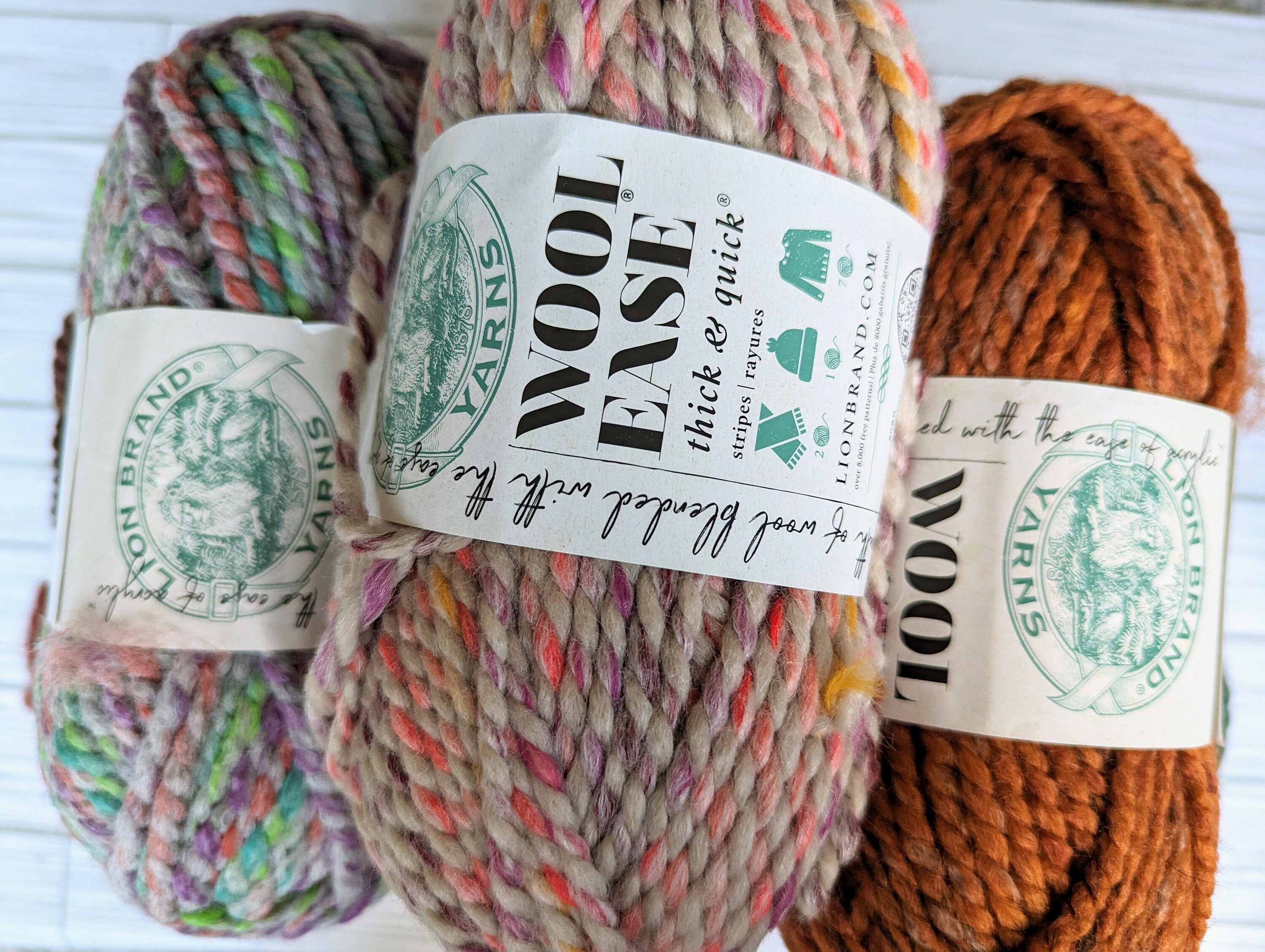 Lion Brand Wool-ease Thick and Quick Yarn Prints & Stripes, Knitting ...