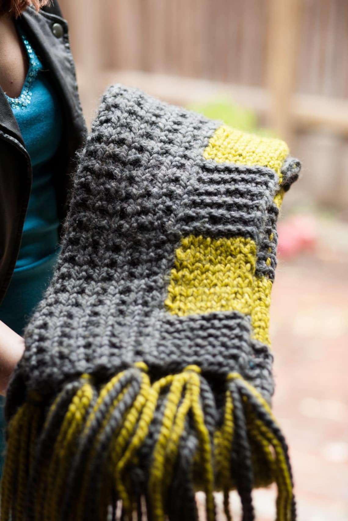Colorblock Scarf Knitting Pattern: Chunky Cowl Set (PDF Pattern) - Etsy