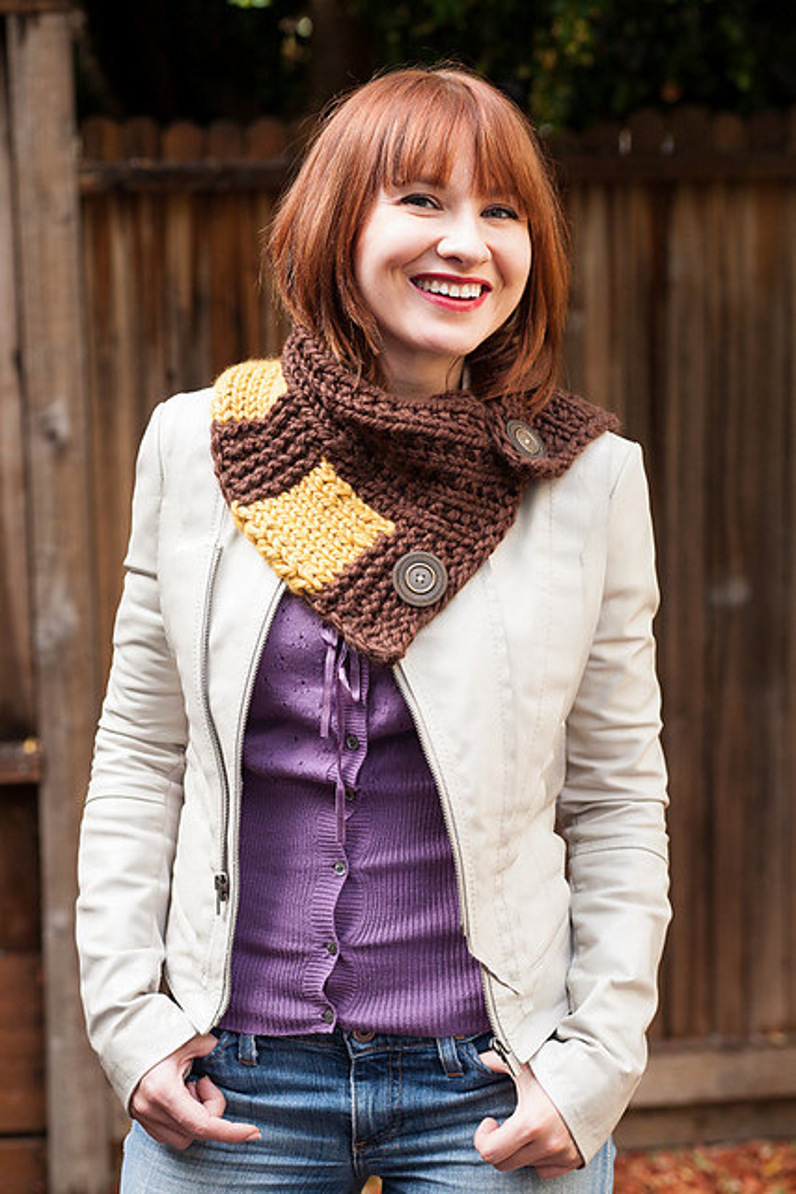 Colorblock Scarf Knitting Pattern: Chunky Cowl Set (PDF Pattern) - Etsy
