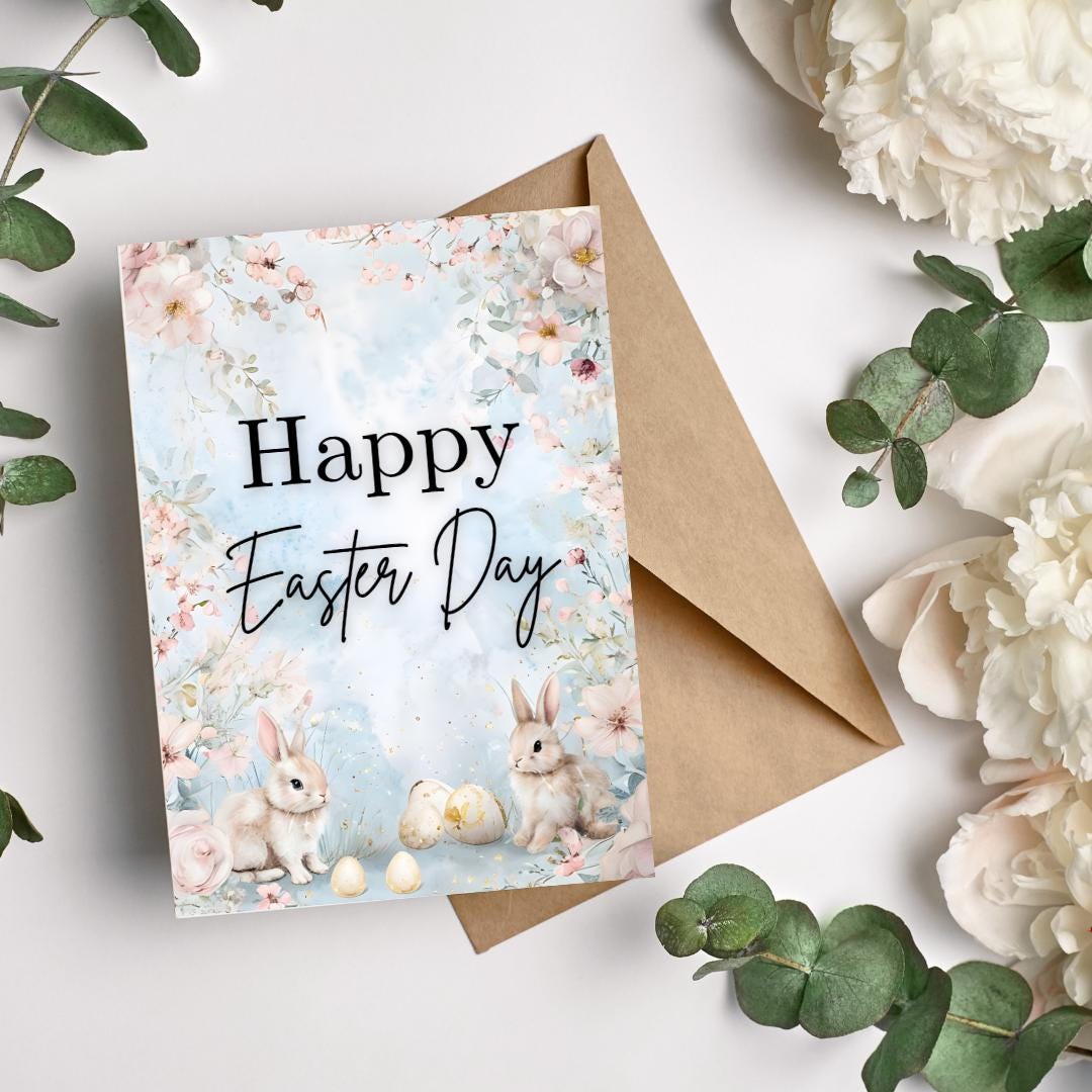 Easter Card Printable, Easter Digital Greeting Cards, Easter Card for ...