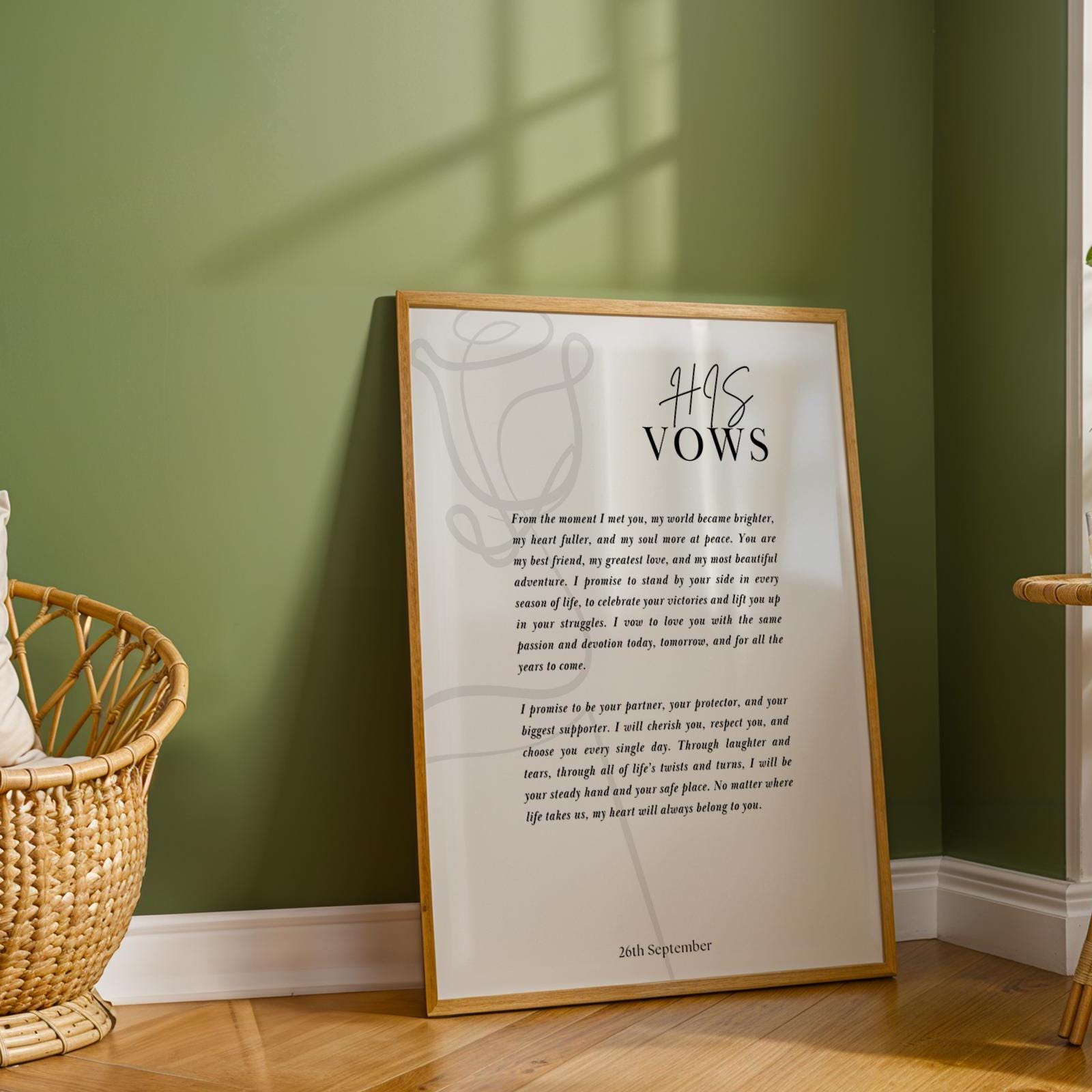 Wedding Vows Template, Our Wedding Vows Template Wall Art Printable ...