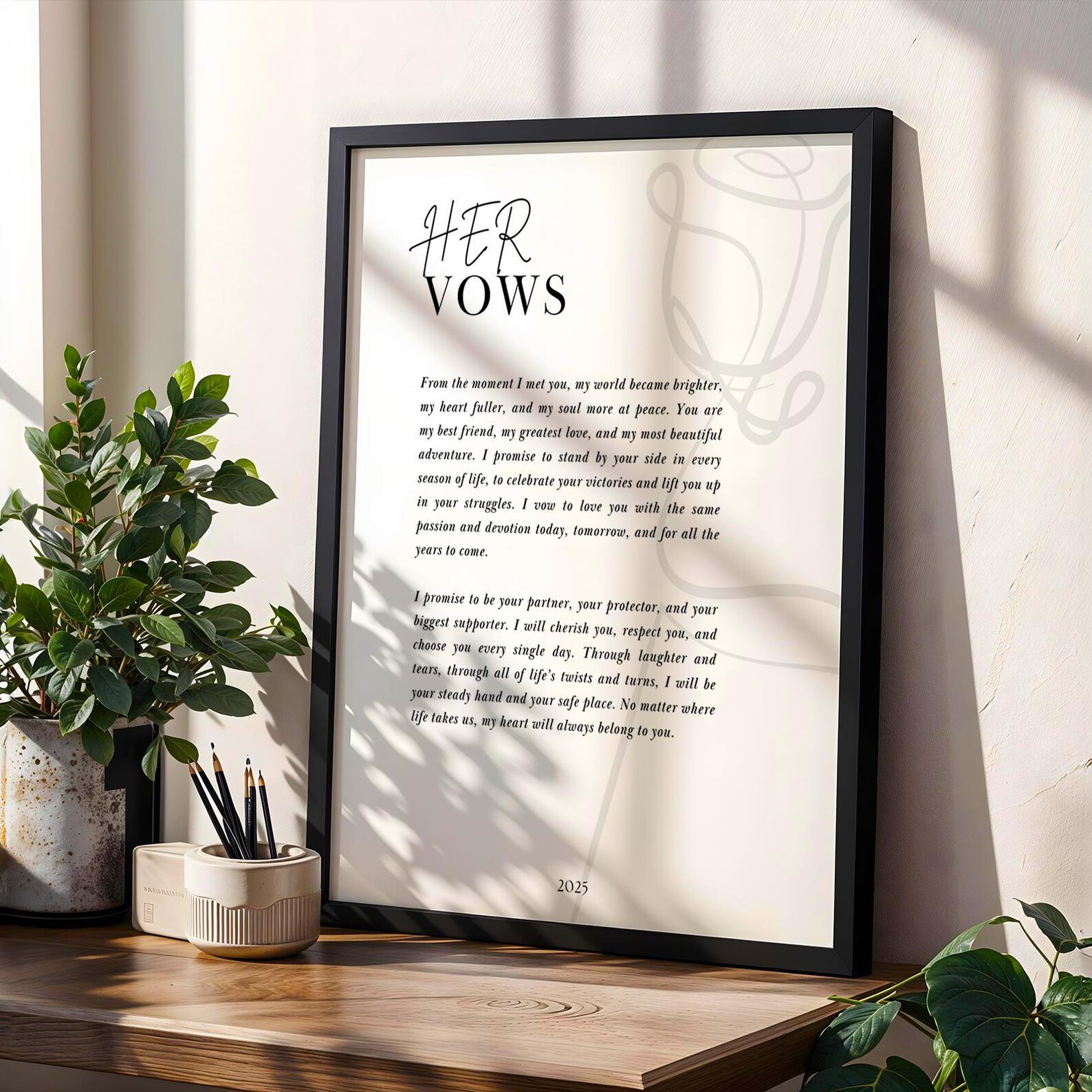 Wedding Vows Template, Our Wedding Vows Template Wall Art Printable ...