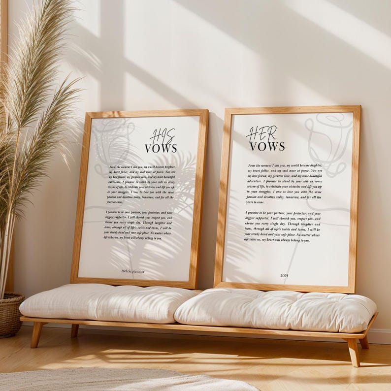 Wedding Vows Template, Our Wedding Vows Template Wall Art Printable ...