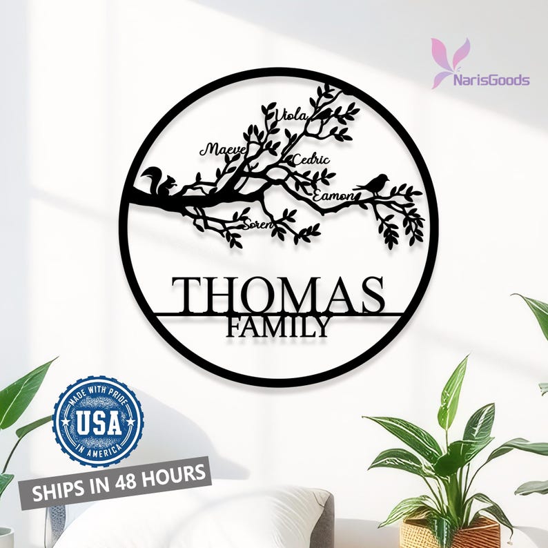 Personalized Family Tree Metal Wall Art,unique Anniversary or Family ...