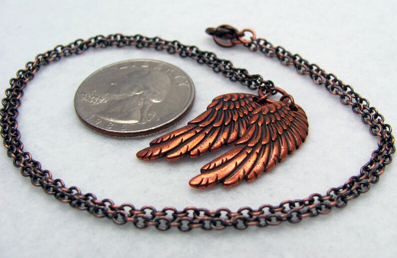 Copper Wings Necklace of Angel Wings Eagle Wings Bird Wings - Etsy