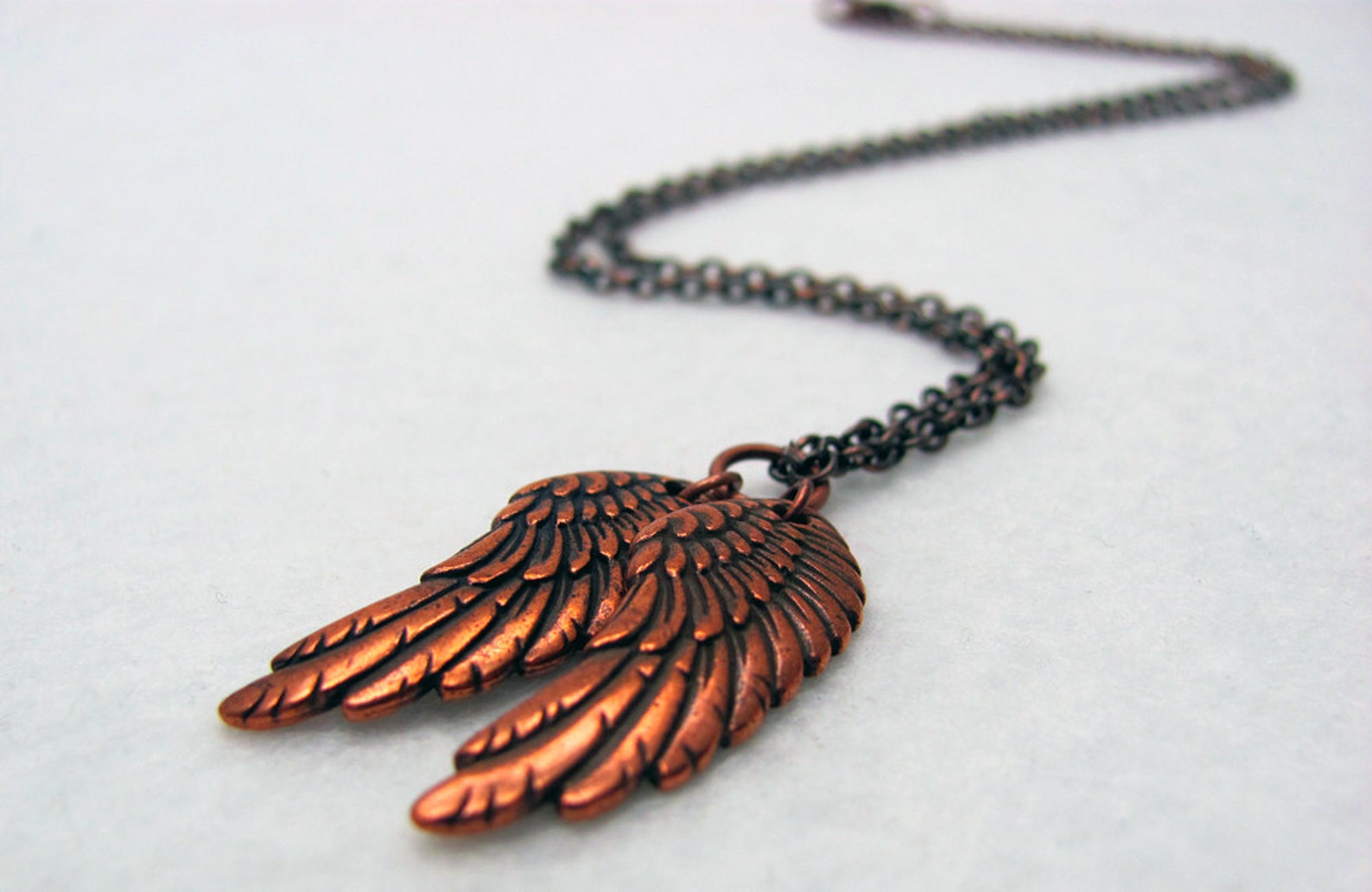 Copper Wings Necklace of Angel Wings Eagle Wings Bird Wings - Etsy