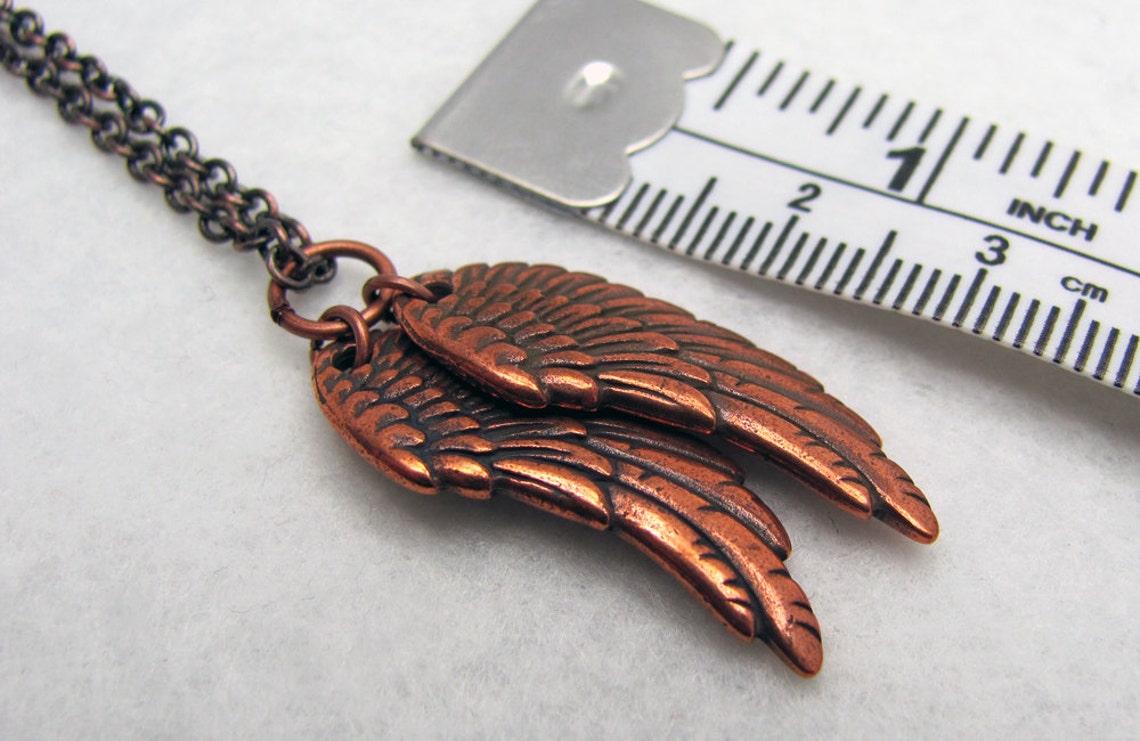 Copper Wings Necklace of Angel Wings Eagle Wings Bird Wings - Etsy
