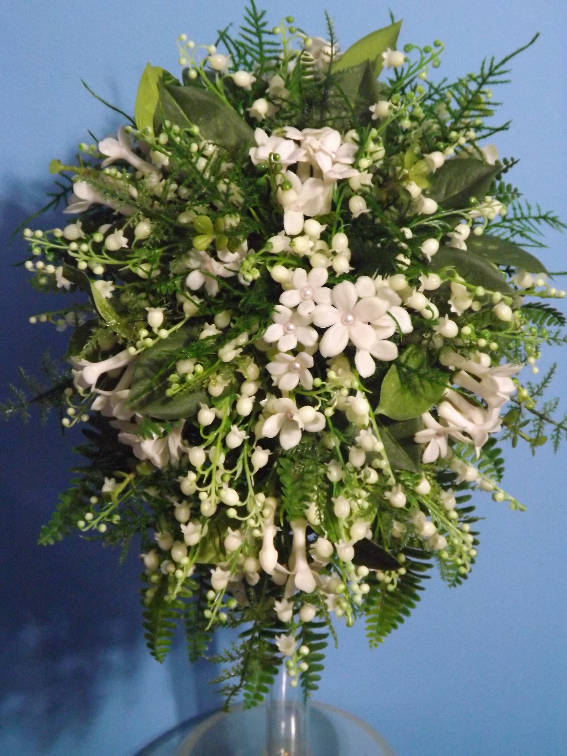 Teardrop Cascading Bouquet Lily of the Valley Stephanotis | Etsy