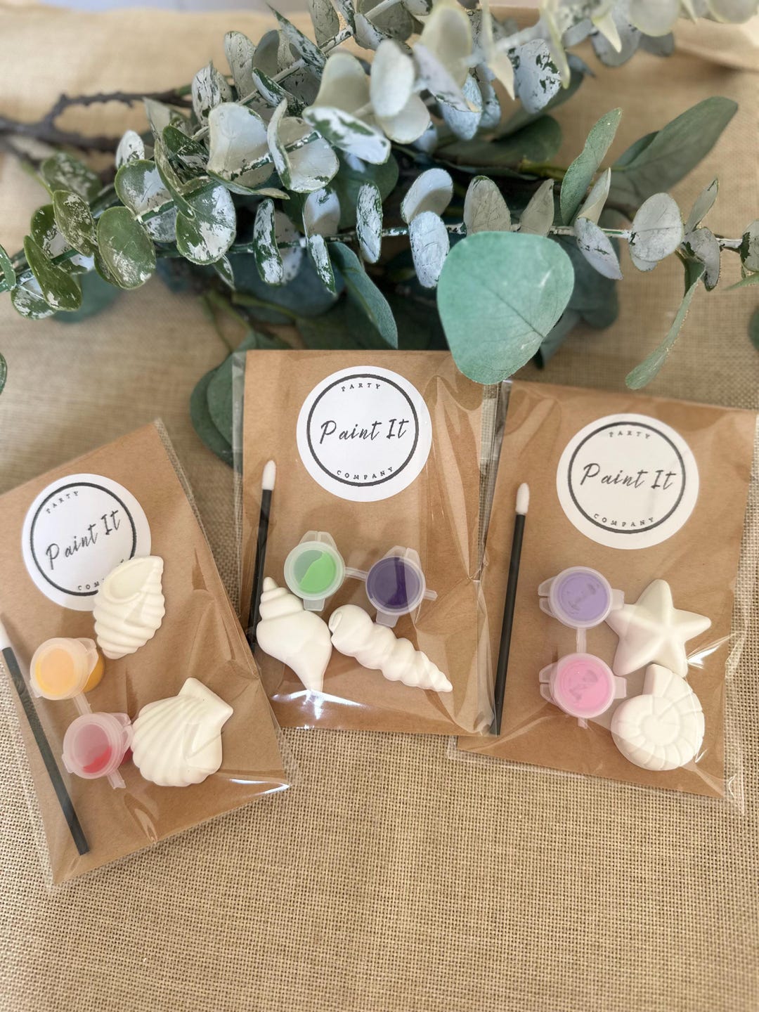 Paint Your Own Shells Party Bags, Girls Party Gift, Plaster of Paris ...