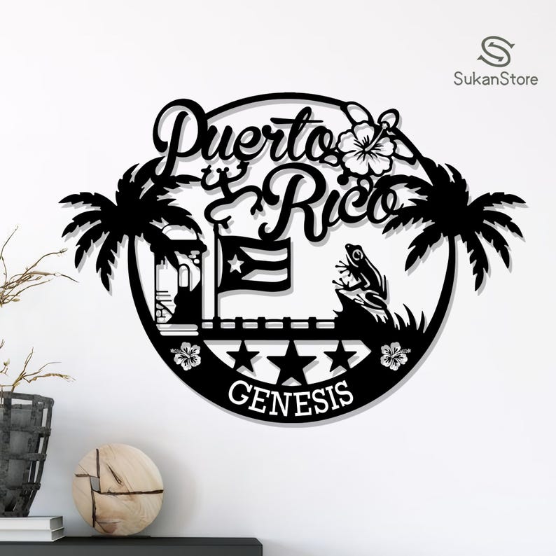 Puerto Rico Lover Gift,engraved Metal Wall Art With Custom Name,proud ...