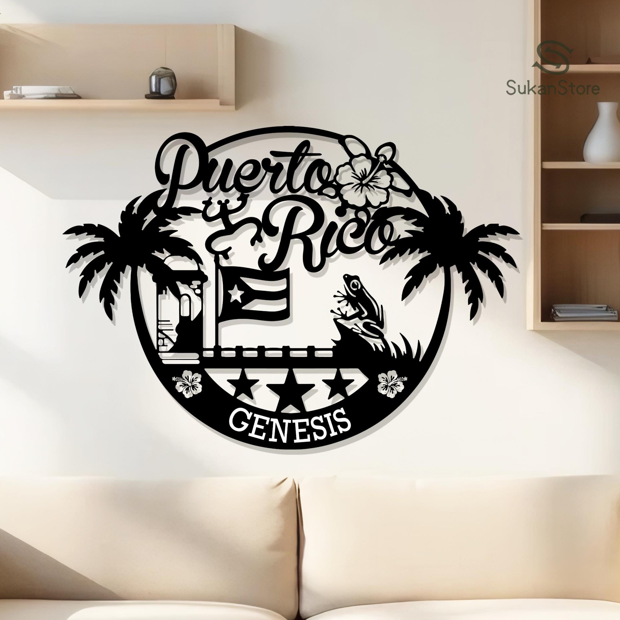 Puerto Rico Lover Gift,engraved Metal Wall Art With Custom Name,proud ...