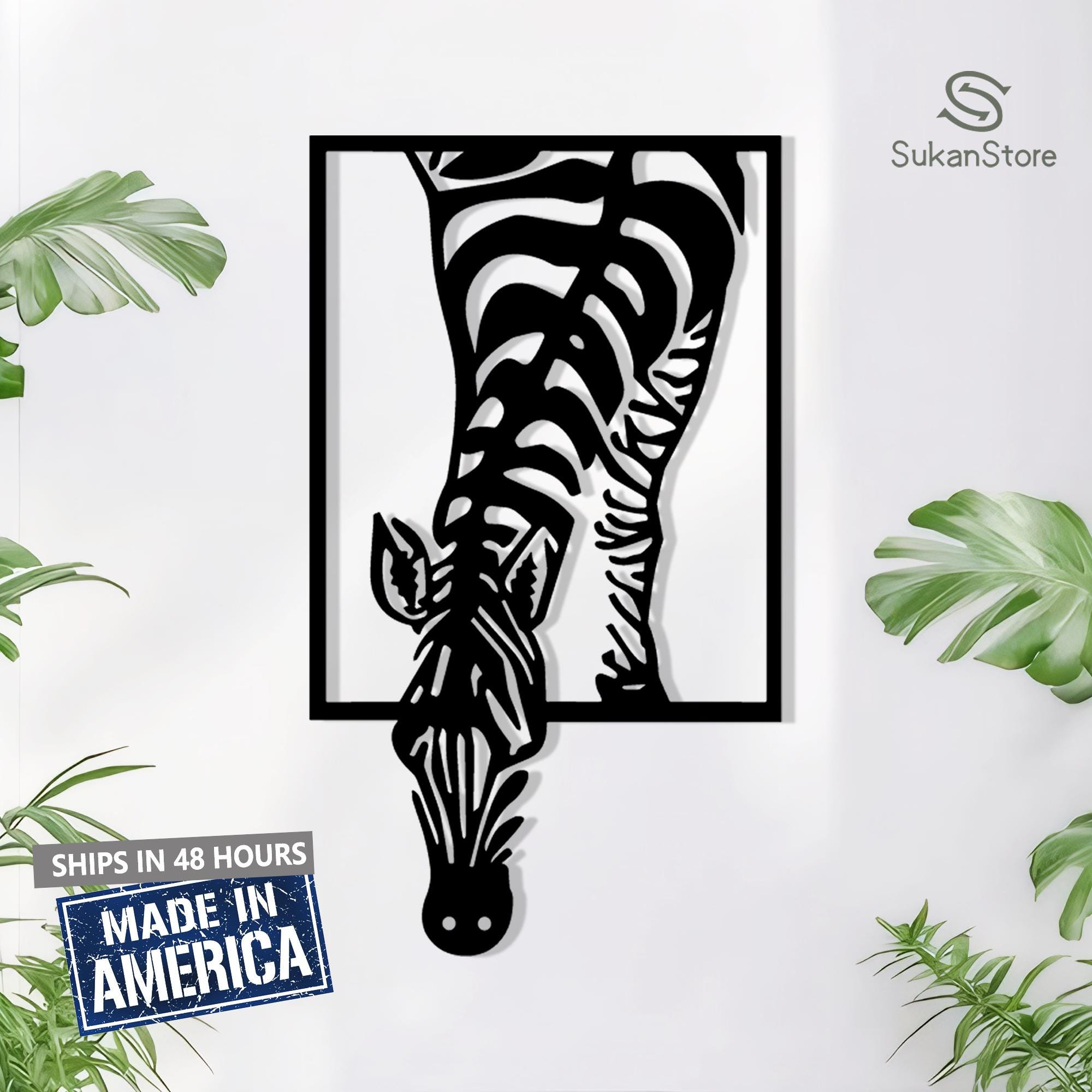 Modern Zebra Metal Wall Art,sleek Zebra Metal Art,geometric Animal ...