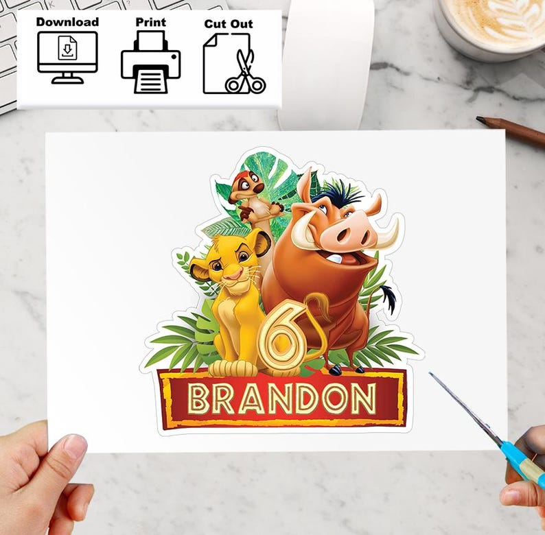 Lion King Simba Printable Birthday Cake Topper, Lion King Birthday ...
