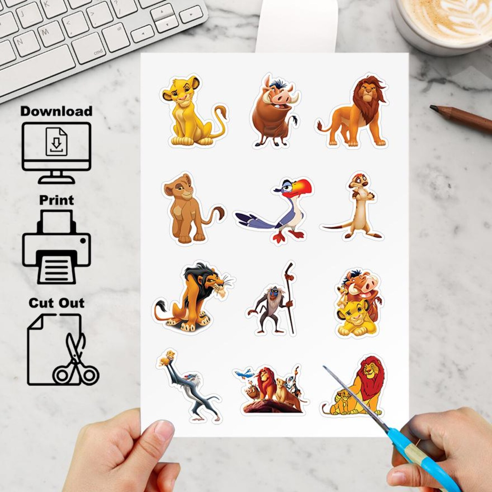 Lion King Simba Cupcake Toppers Digital Download, Lion King Giveaways ...
