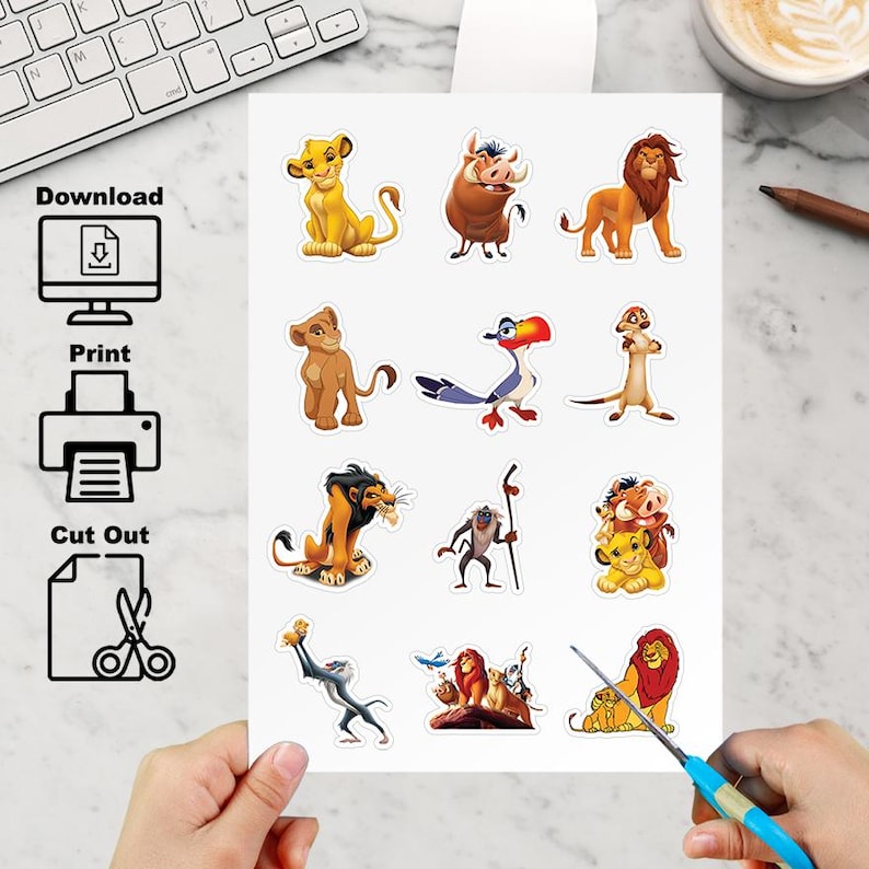 Lion King Simba Cupcake Toppers Digital Download, Lion King Giveaways ...